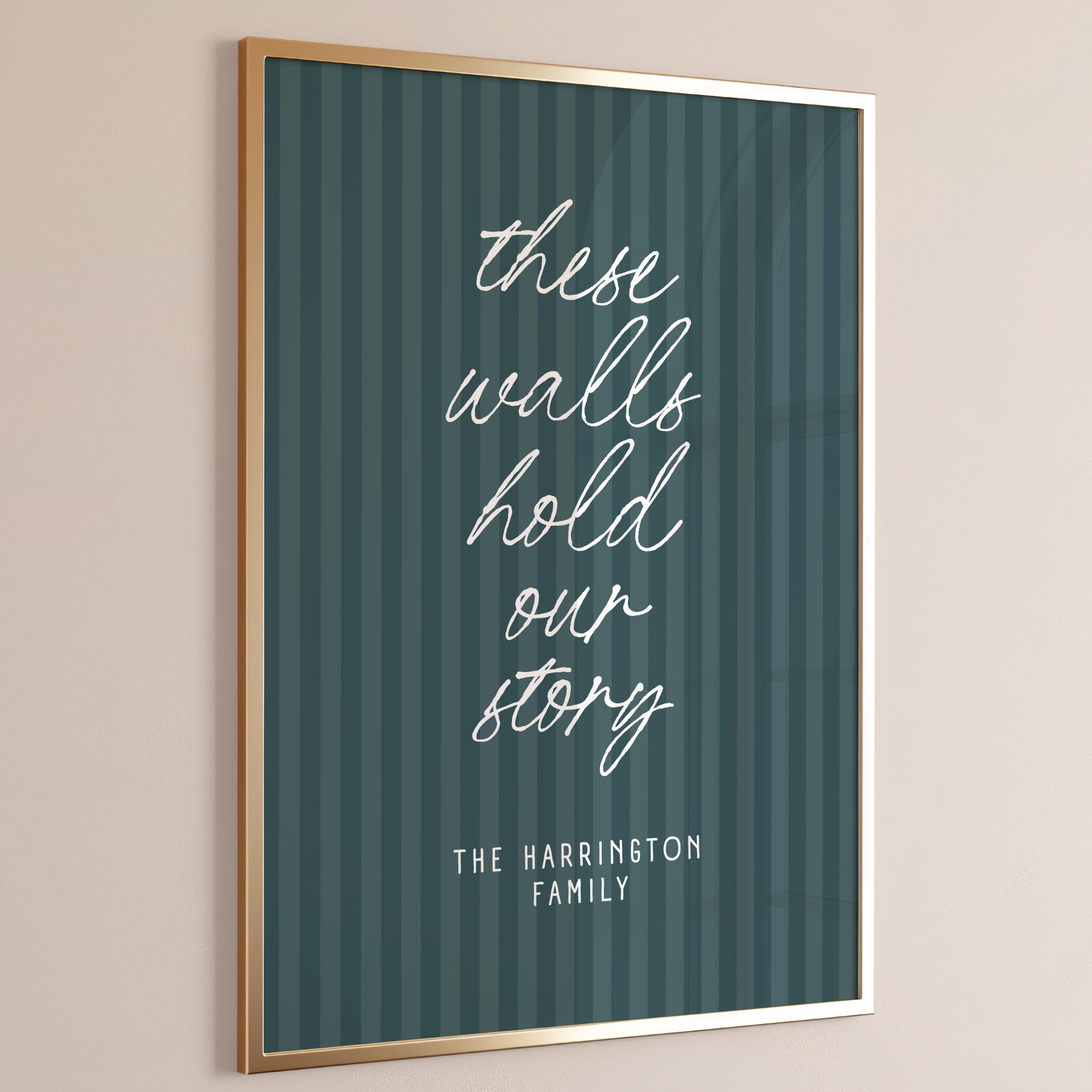 Personalized Family Name Wall Art - These Walls Hold Our Story - Custom ...