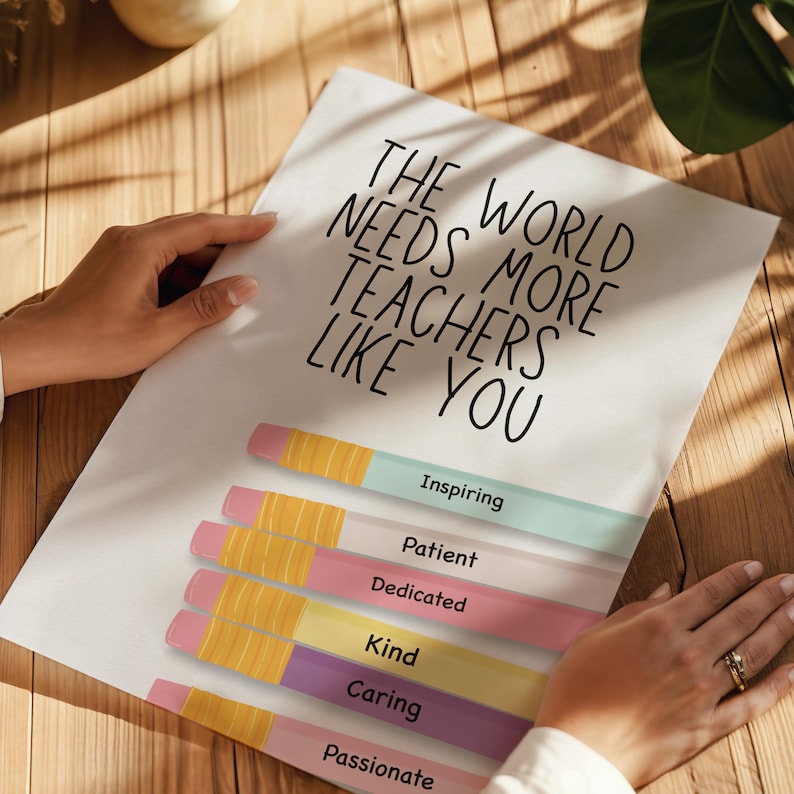 Teacher Appreciation Gift Printable Thank You Card Quote Wall Art ...