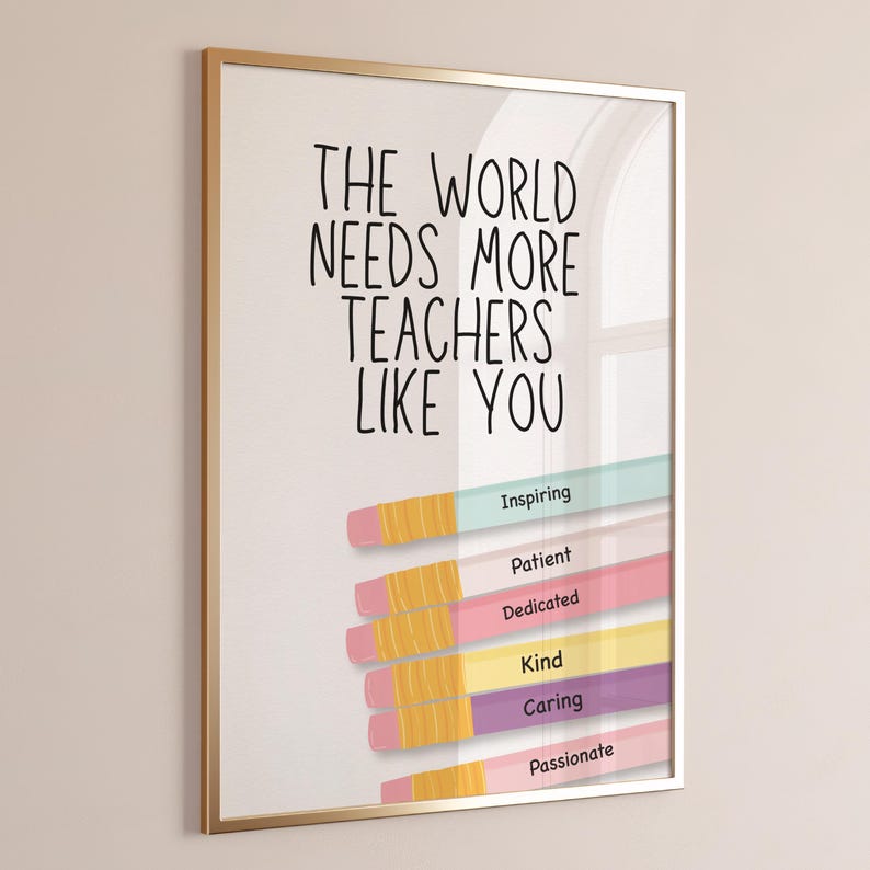 Teacher Appreciation Gift Printable Thank You Card Quote Wall Art ...
