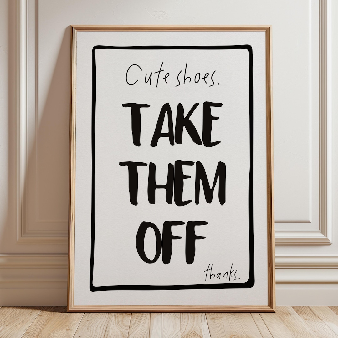 No Shoes Sign Printable Modern Entryway Decor Funny Hallway Print ...