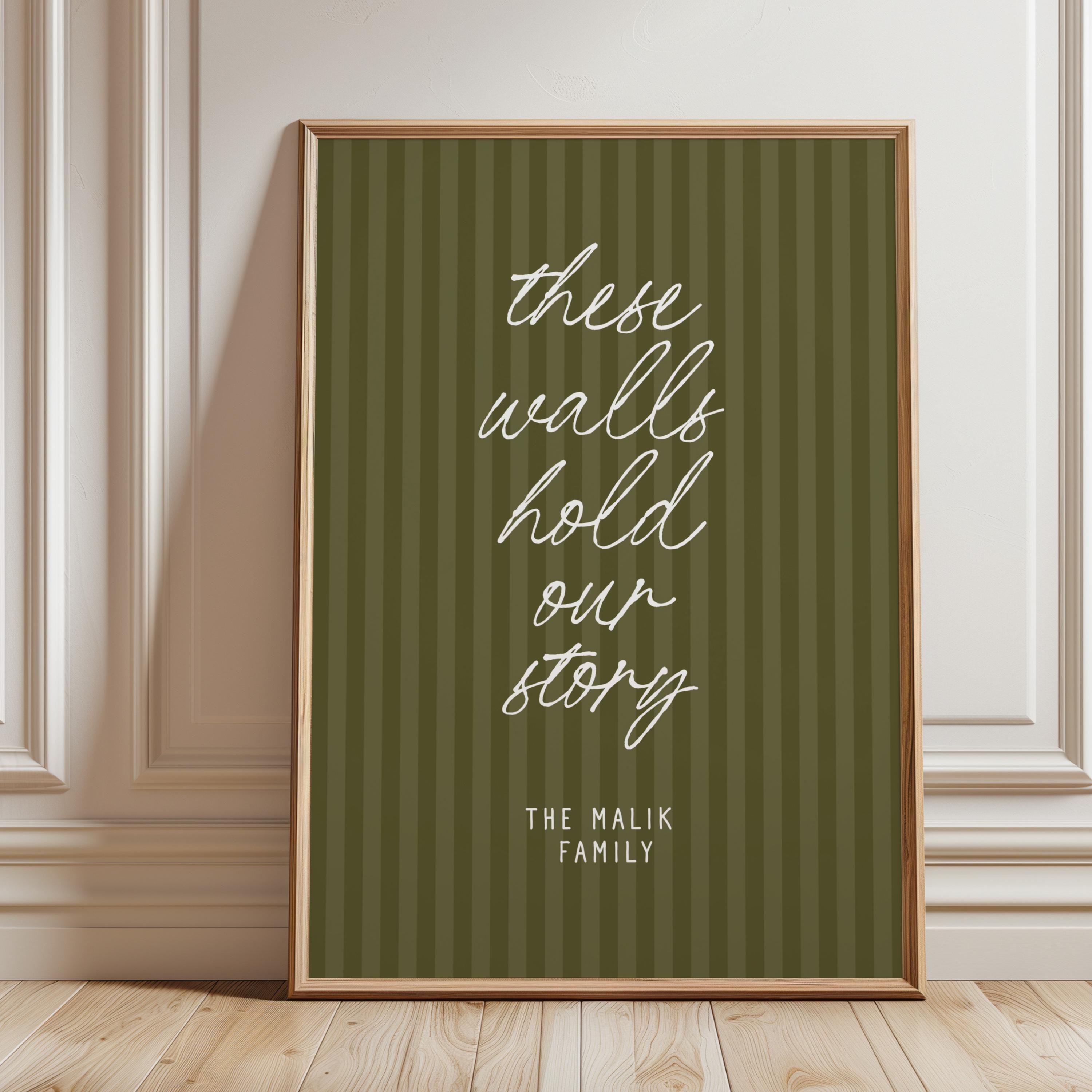 Personalized Family Name Wall Art - These Walls Hold Our Story - Custom ...
