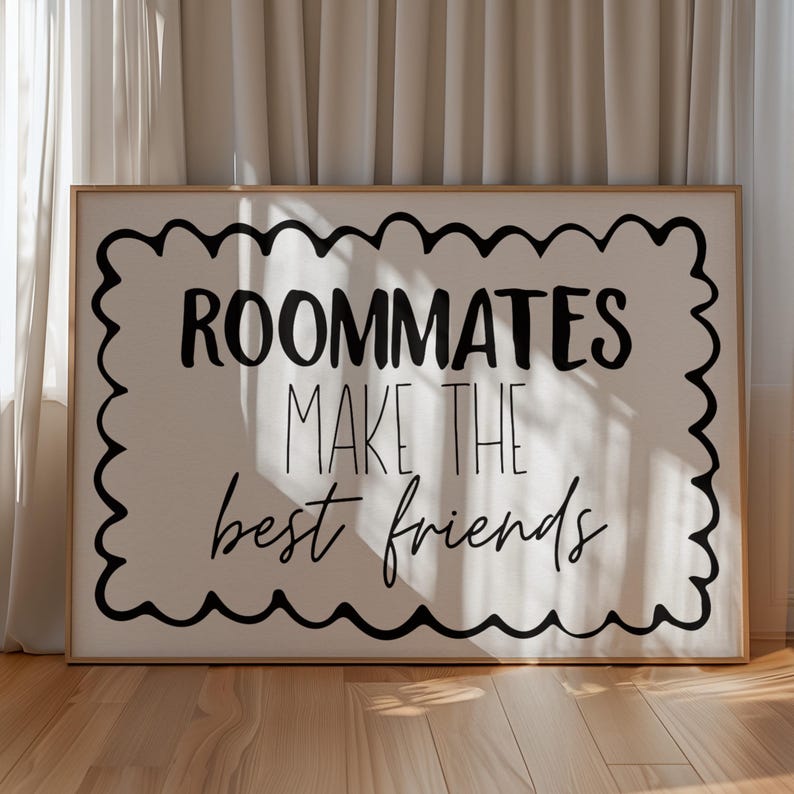 Roommates Quote Wall Art Printable Dorm Room Friendship Poster College ...