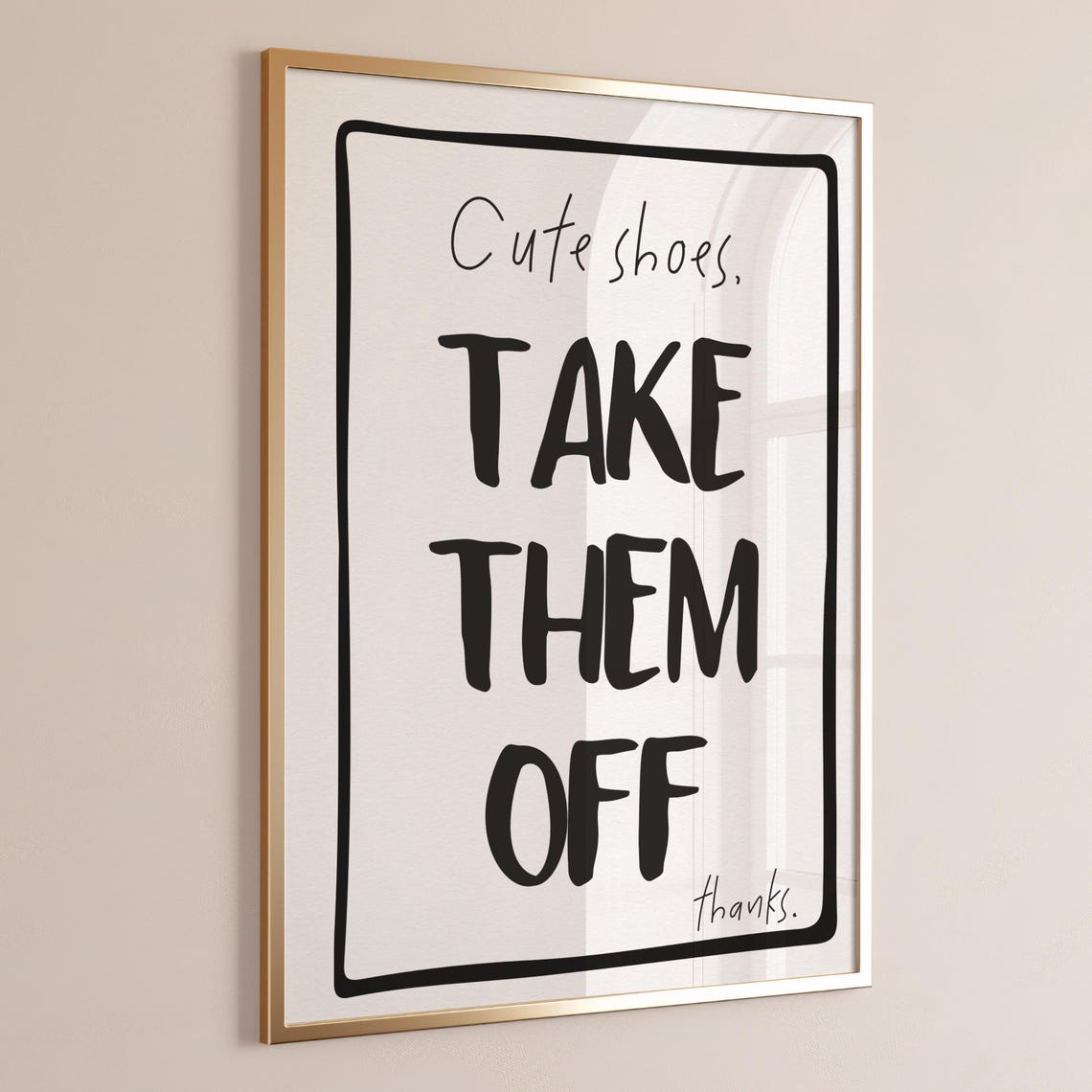 No Shoes Sign Printable Modern Entryway Decor Funny Hallway Print ...