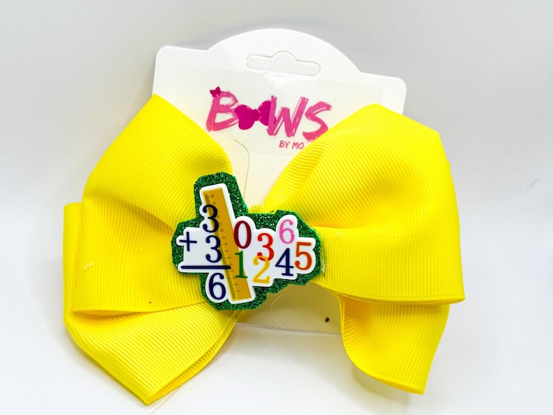 Yellow Numbers Math Bow - Etsy