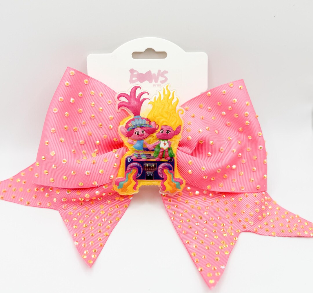Pink Trolls Hair Bow - Etsy