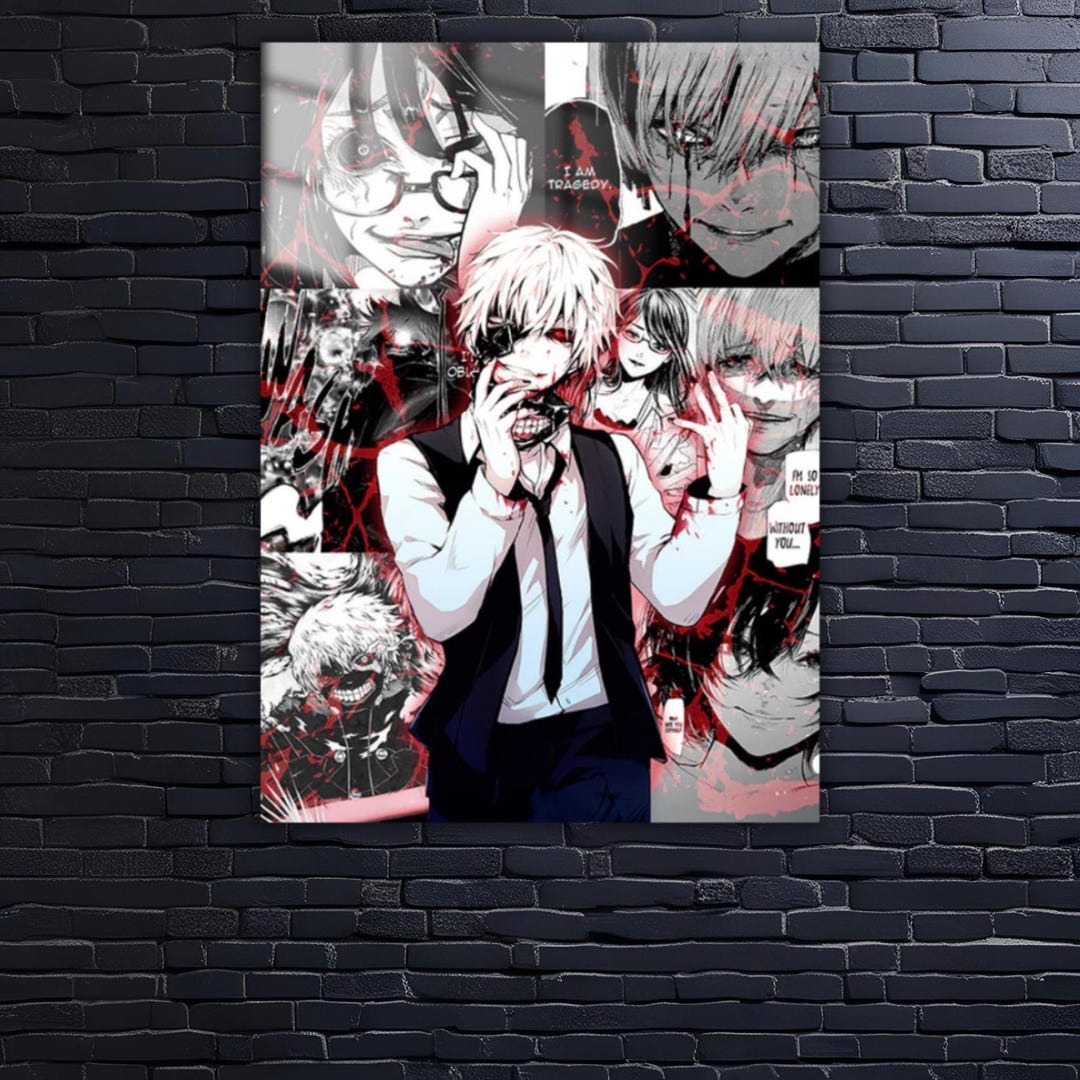 Tokyo Ghoul Metal Wall Art: Ken Kaneki Anime Panel, Gothic Otaku Decor ...