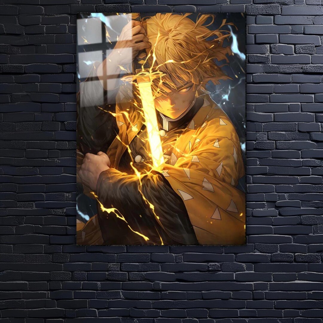 Zenitsu Lightning Metal Wall Art: Custom Anime Decor for Otaku Room - Etsy
