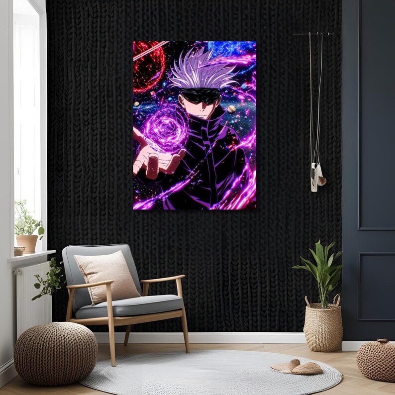 Satoru Gojo Metal Wall Art: Jujutsu Kaisen Anime Decor - Etsy