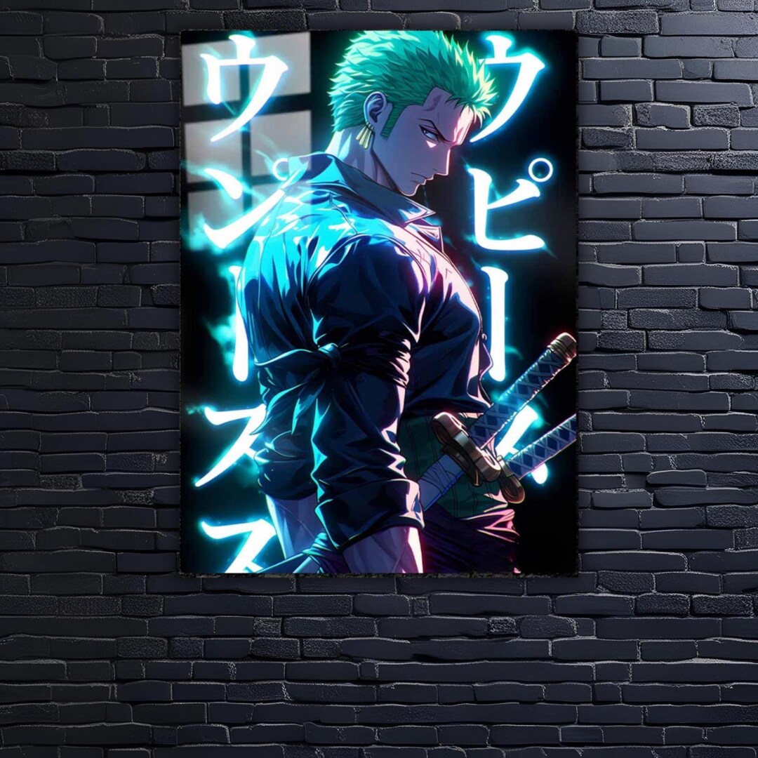 Roronoa Zoro Metal Wall Art: One Piece Anime Print, Customizable - Etsy