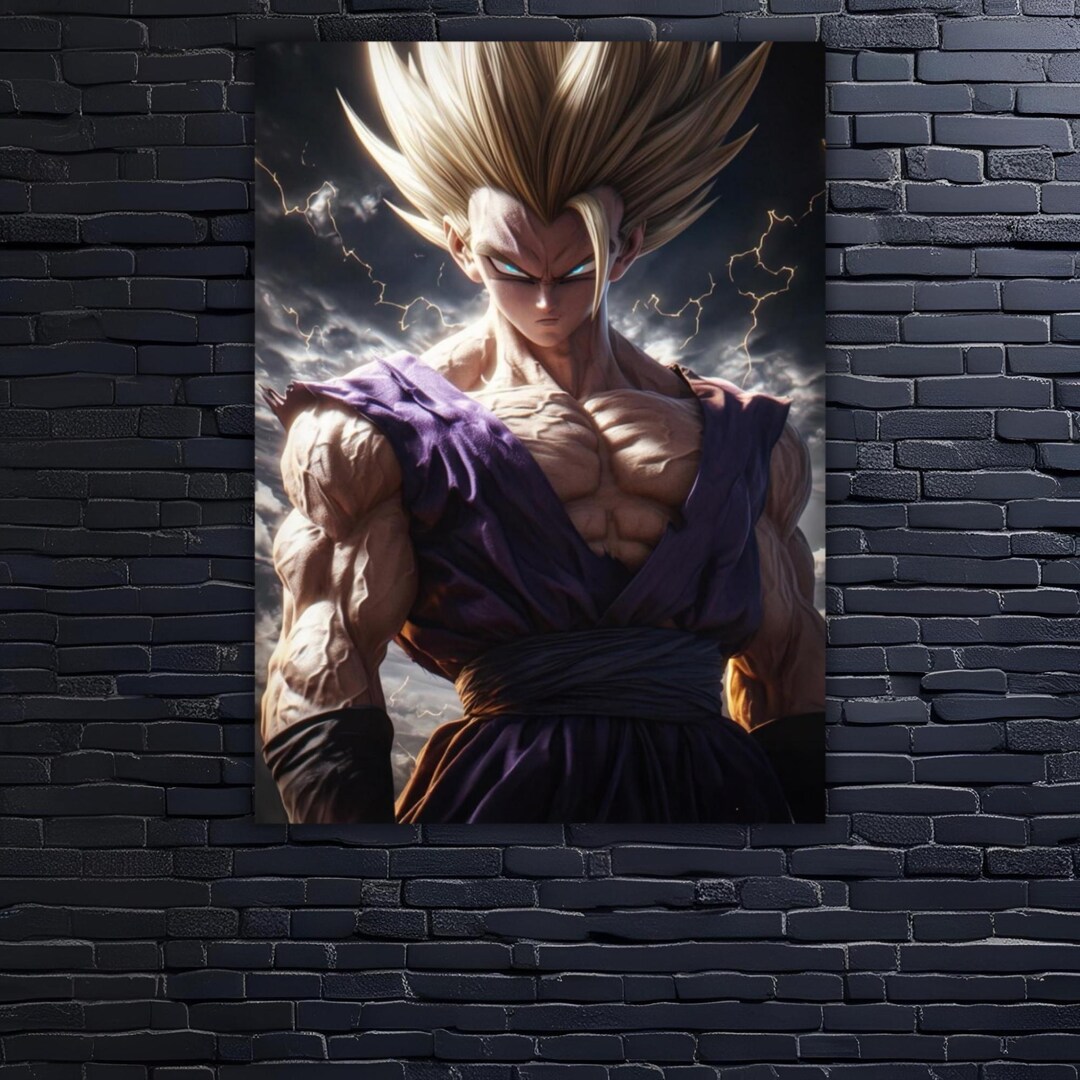 Gohan SSJ2 Metal Wall Art: Dragon Ball Z Anime Decor, Custom Size UV ...