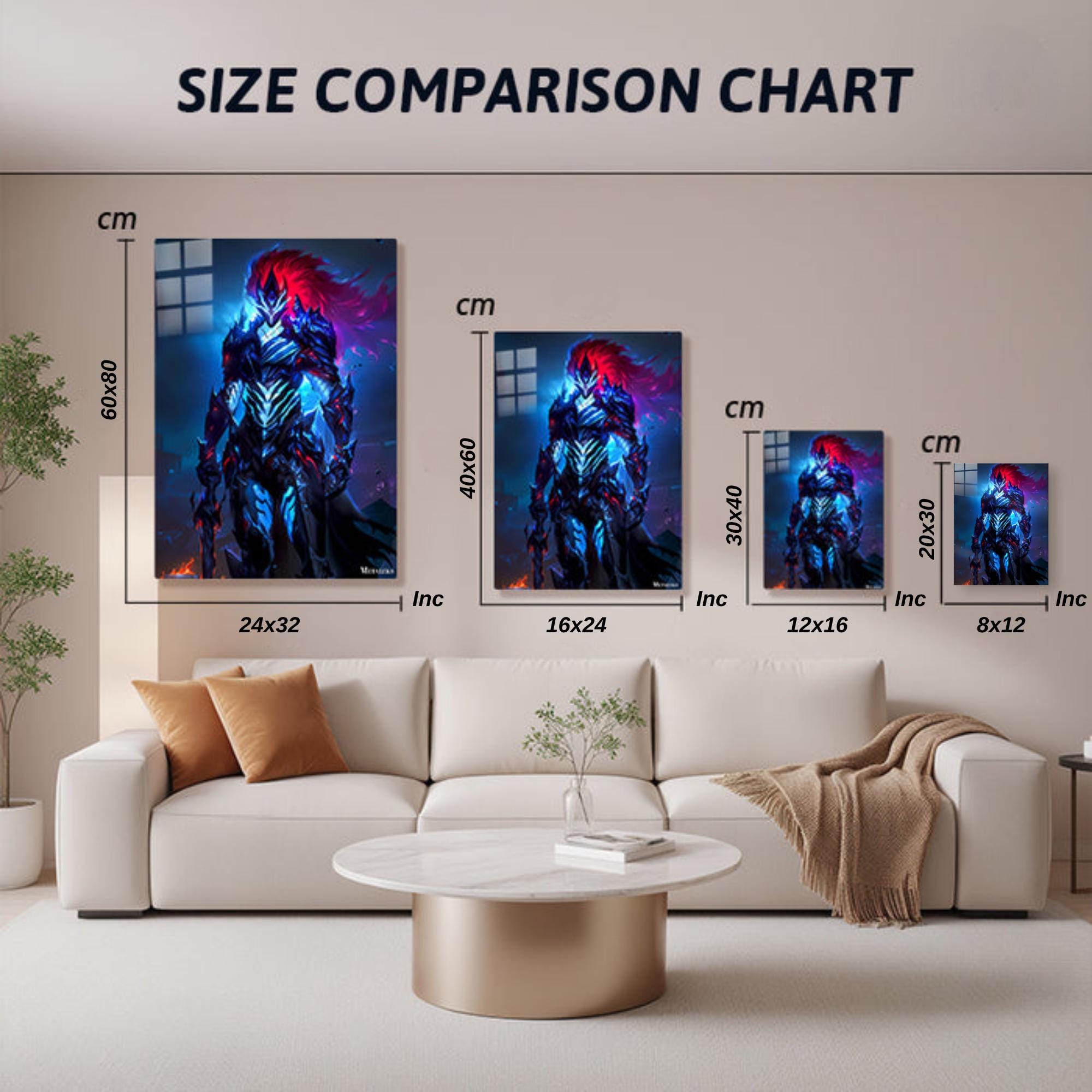 Akaza Demon Slayer Metal Wall Art – UV Printed Anime Poster ...
