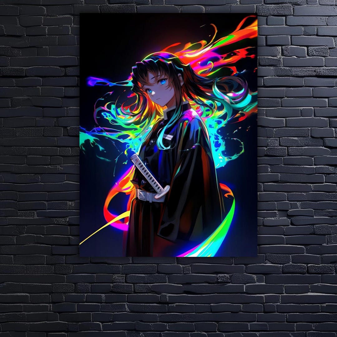Muichiro Tokito Metal Wall Art, UV Printed Demon Slayer Poster With ...