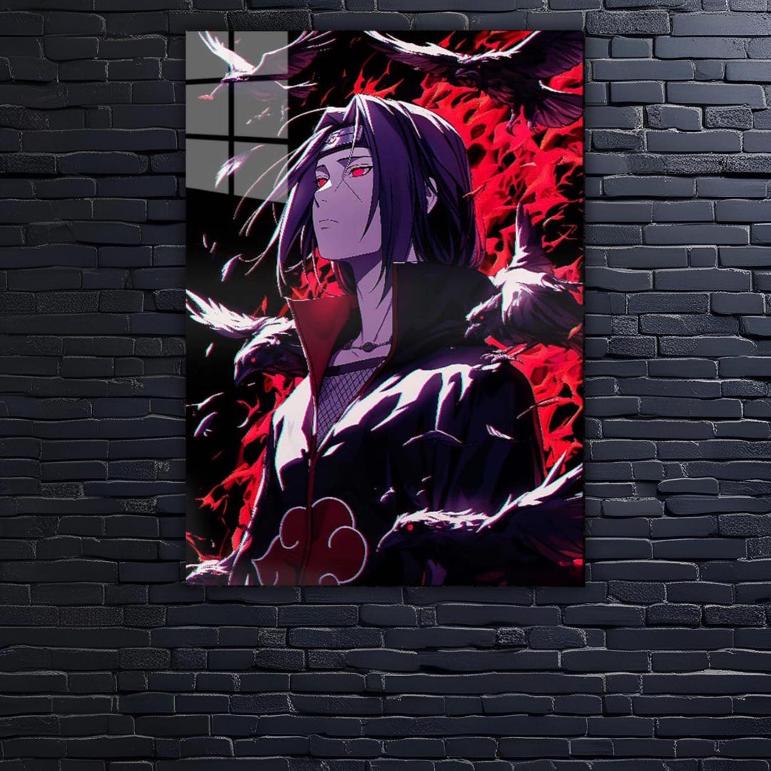 Itachi Uchiha Metal Wall Art: Akatsuki Crow Aura, Anime Decor - Etsy