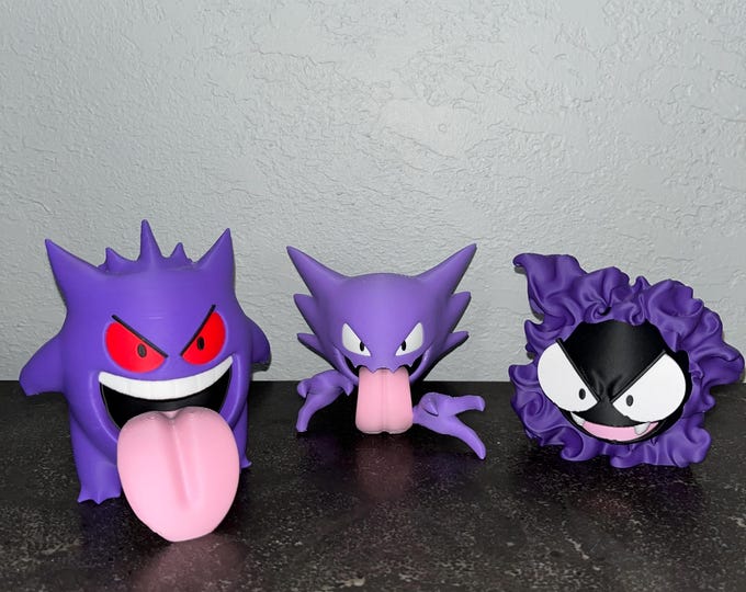 Gastly, Haunter and Gengar Evolution Line Multi-colored 3D Printed ...