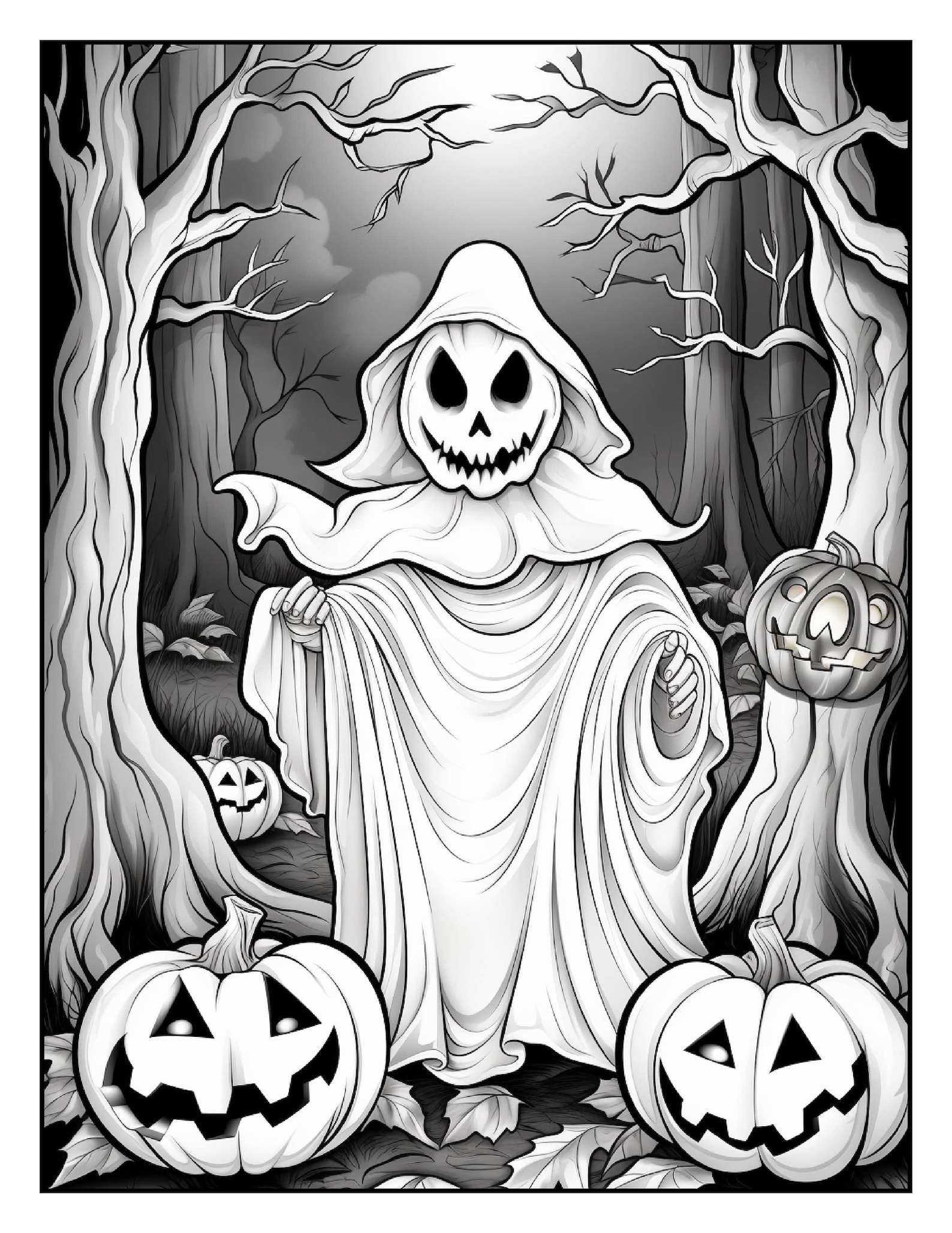 Halloween 10 Printable Coloring Pages Unique Illustrations Outline Line ...