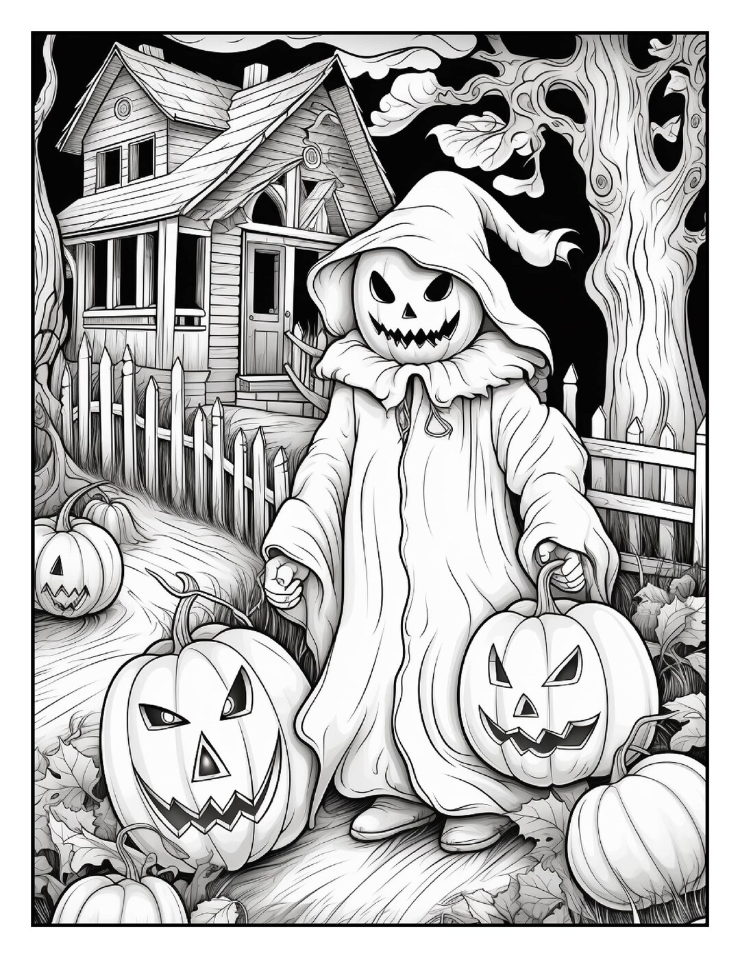 Halloween 10 Printable Coloring Pages Unique Illustrations Outline Line ...