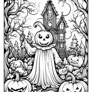 Halloween 10 Printable Coloring Pages Unique Illustrations Outline Line ...