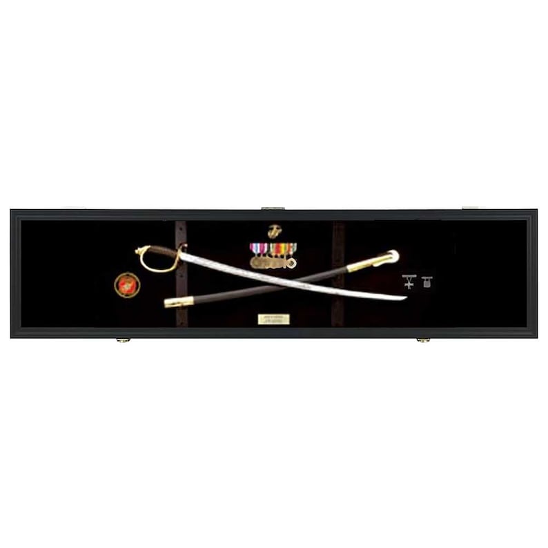 Black Frame Sword Display Case With an LED Light - Etsy