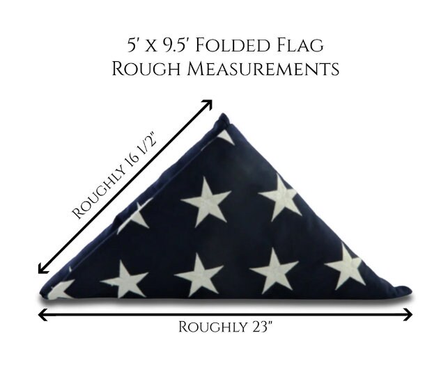 Pre-folded US Burial Flag: 5' X 9.5' Embroidered Cotton American Flag ...