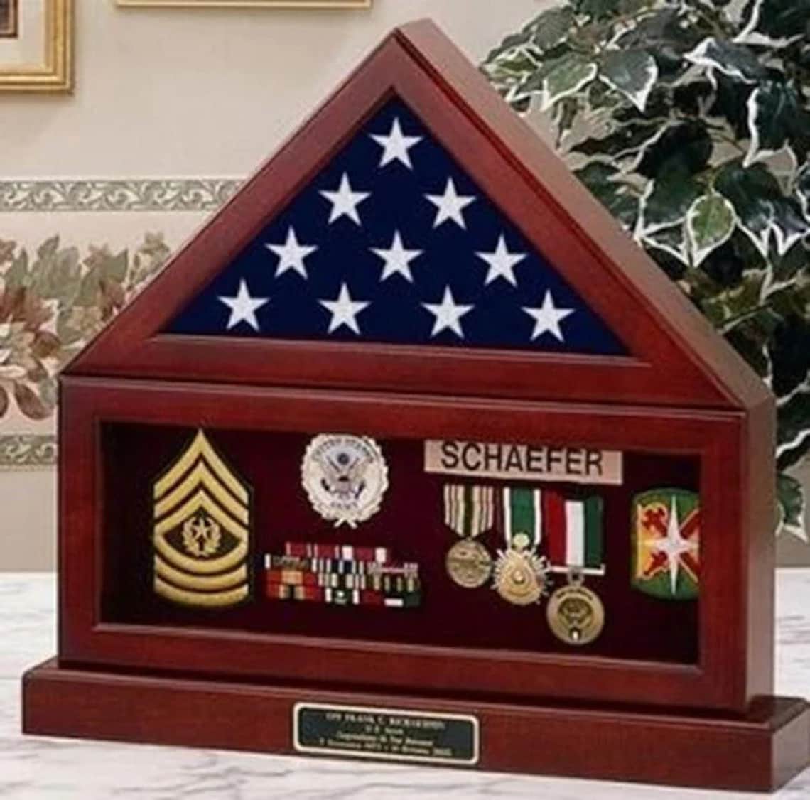 Flag and Pedestal Display Cases, Burial/funeral, Military Shadow Box ...