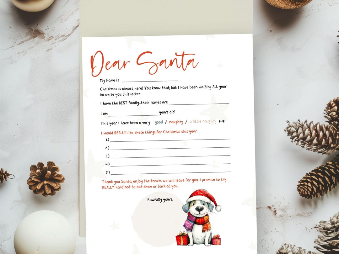 DEAR SANTA LETTER | Letter for Santa Kids Activity | Santa Letters From ...