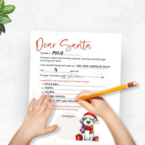 DEAR SANTA LETTER | Letter for Santa Kids Activity | Santa Letters From ...