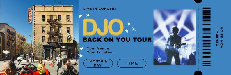 Custom Djo Back on You Tour Concert Ticket - Etsy