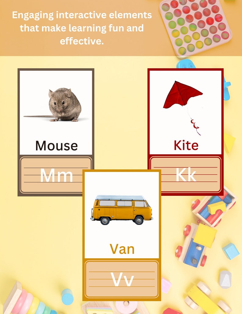 Digital Alphabet Flash Cards With Voice Over Educational English ...