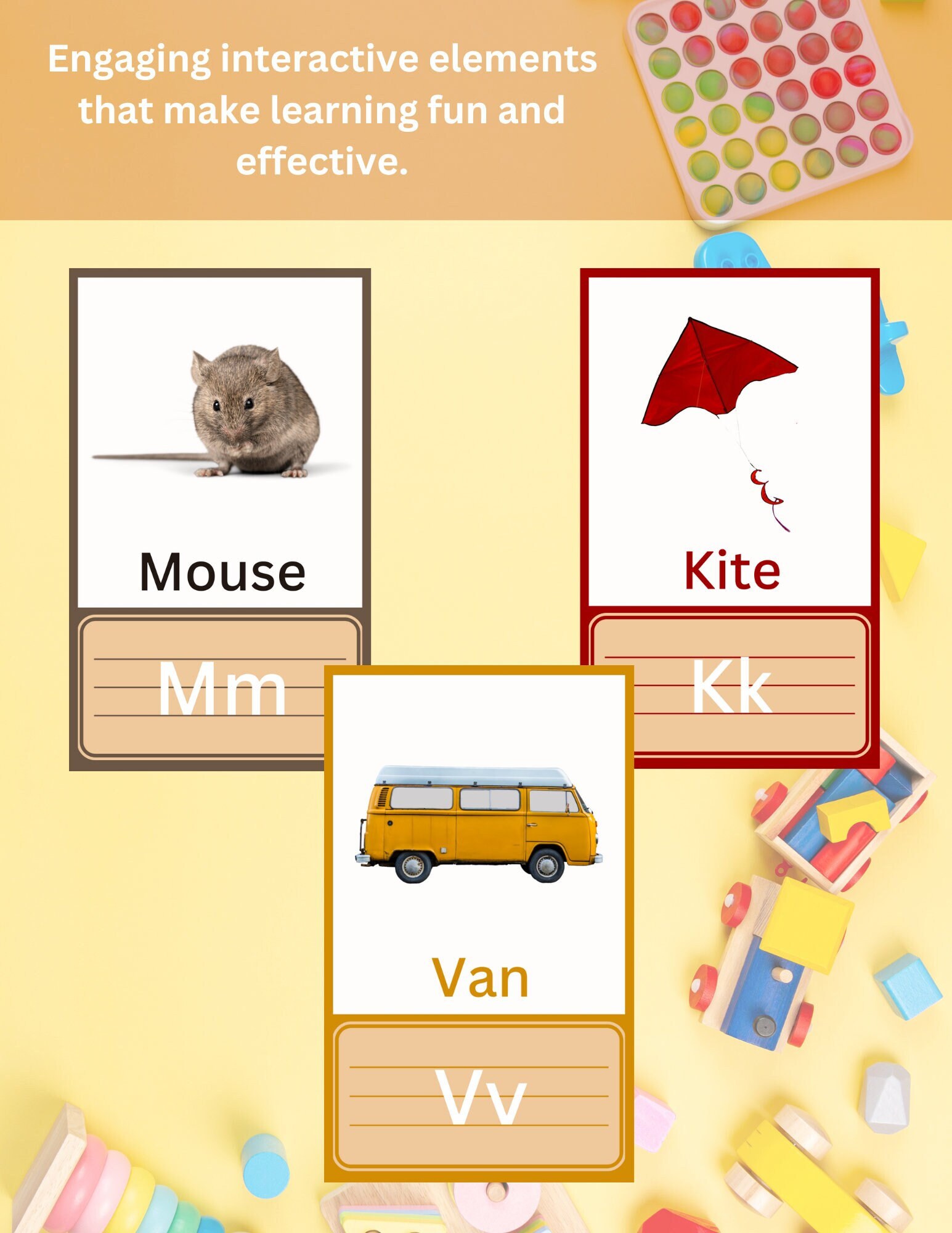 Digital Alphabet Flash Cards With Voice Over Educational English ...