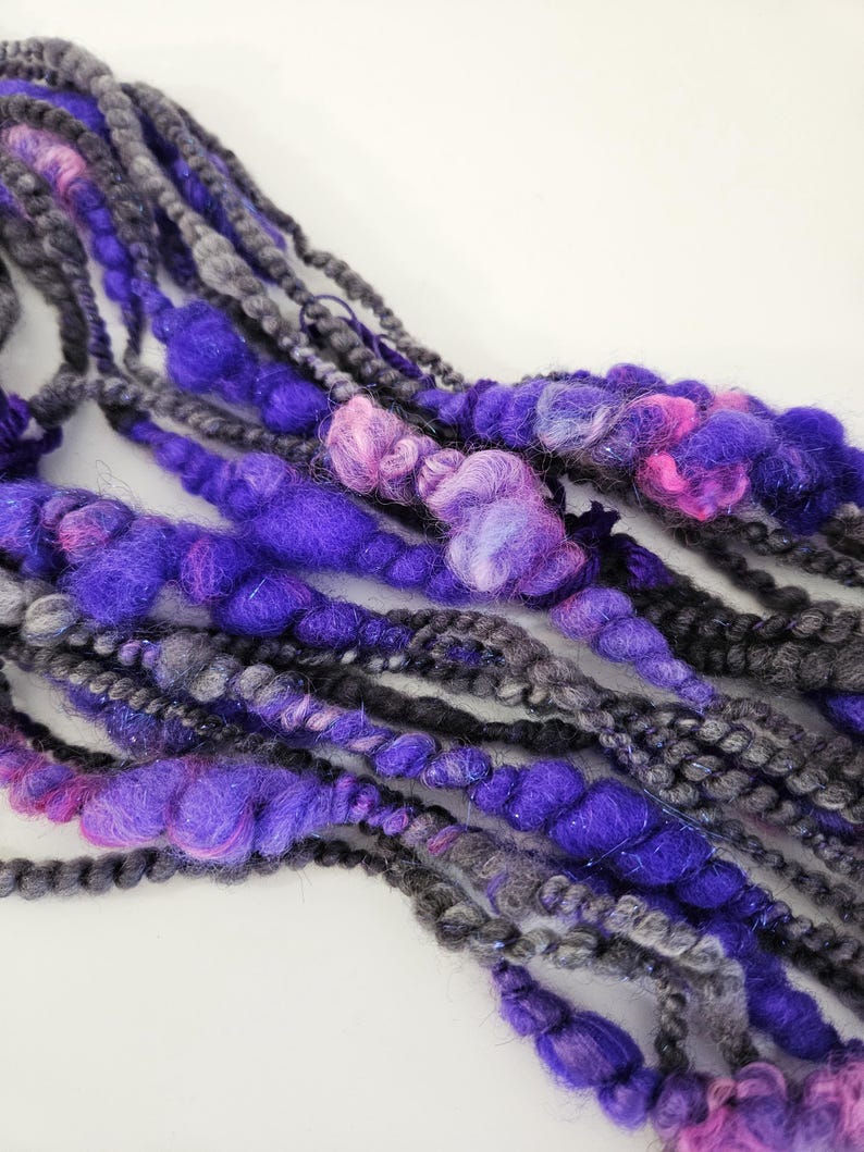 Handspun Art Yarn, Textured Art Yarn, Bobble Yarn, Coiled Handspun ...