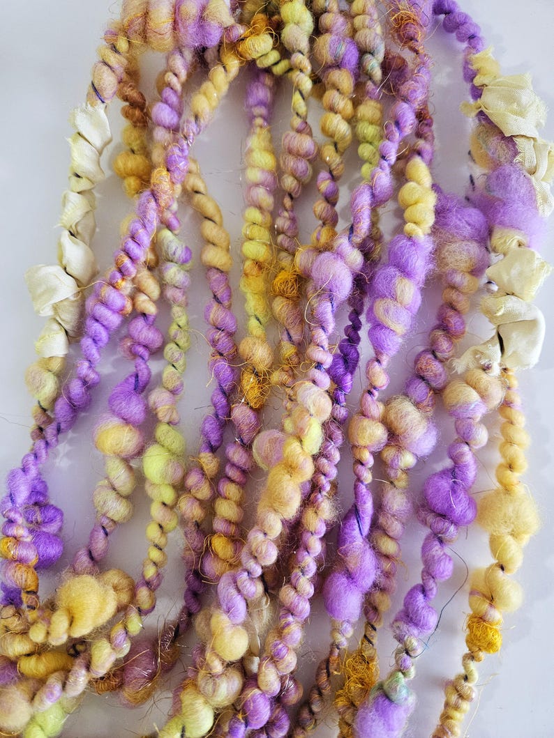 Textured Handspun Yarn, Scrappy Art Yarn, Super Bulky, Corespun, Thick ...