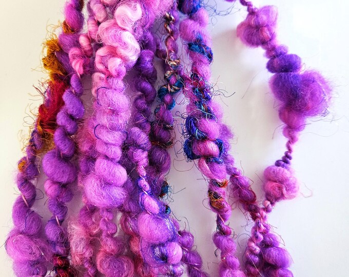 Textured Handspun Yarn, Scrappy Art Yarn, Super Bulky, Corespun, Thick ...