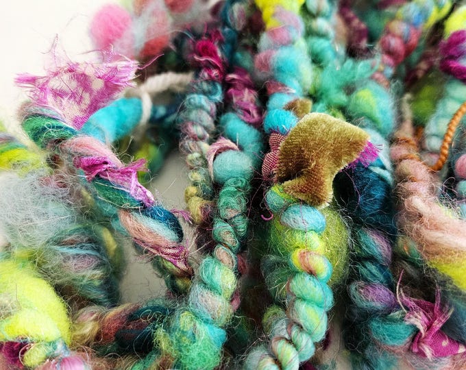 Scrappy Handspun Art Yarn, Textured Art Yarn, Corespun Art Yarn, Thick ...