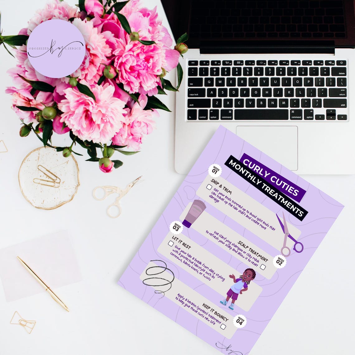 Curly Cuties Monthly Checklist - Etsy