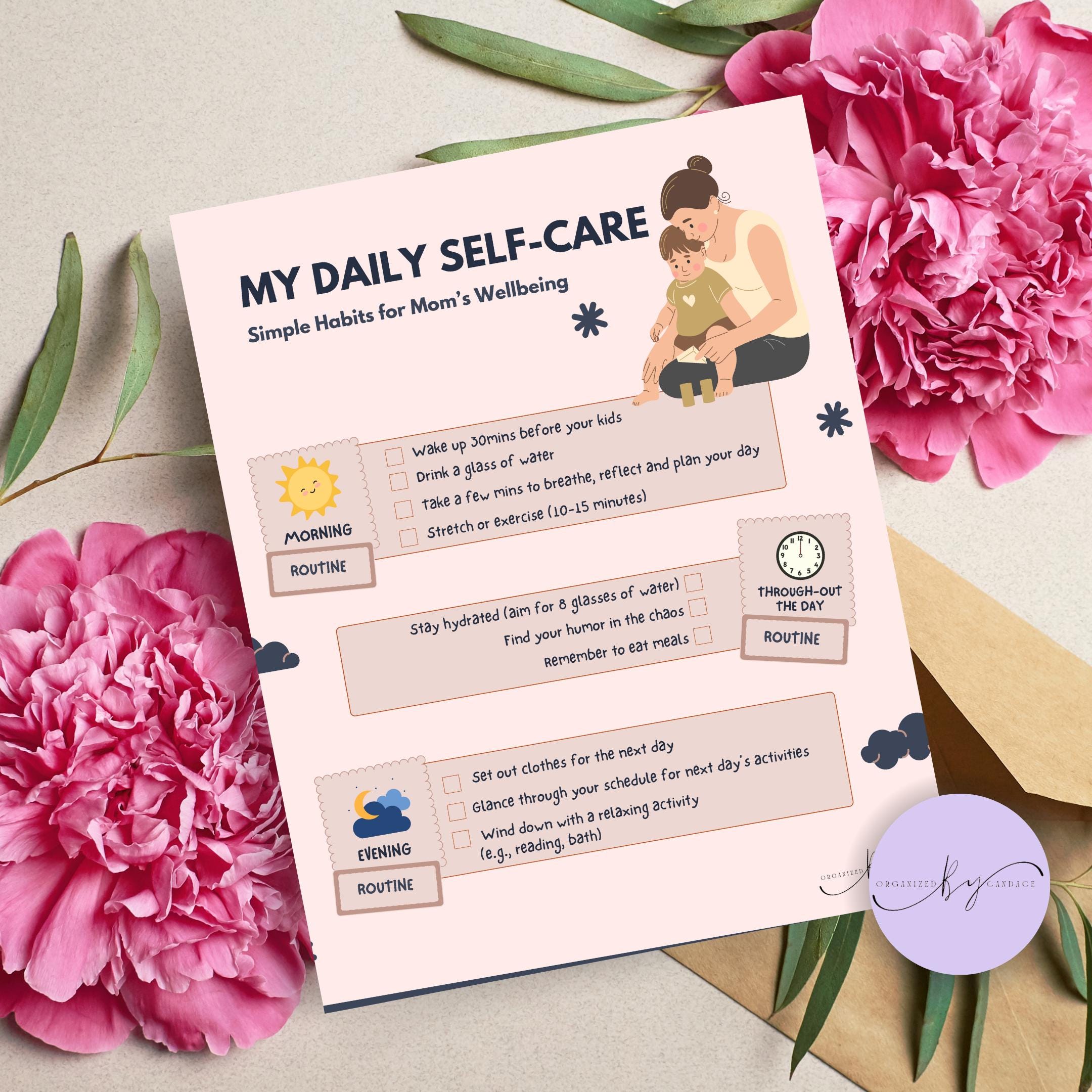 Daily Checklist for Mom's Self-care - Etsy