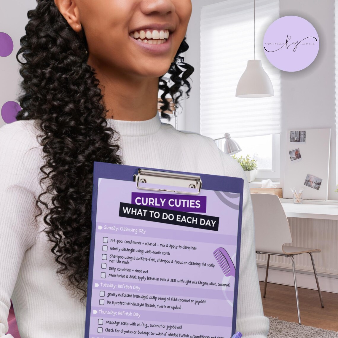 Curly Cuties Daily Checklist - Etsy