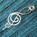Treble Clef Sterling Silver Shawl Pin Scarf Pin Hair Pin | Etsy