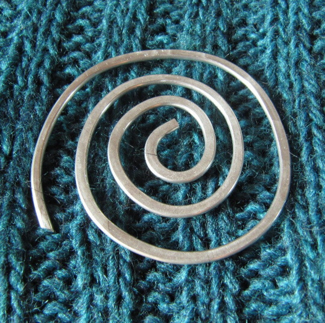Spiral, Shawl Pin, Scarf Pin, Sweater Clip, Fastener, Silver Pin, Screw ...