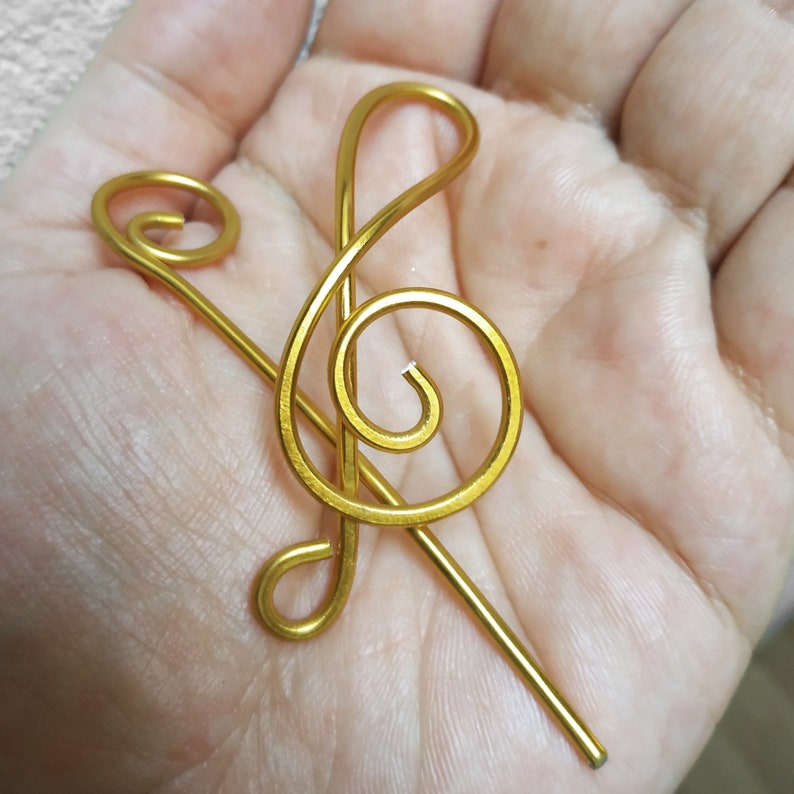 Treble Clef Sterling Silver Shawl Pin Scarf Pin Hair Pin - Etsy
