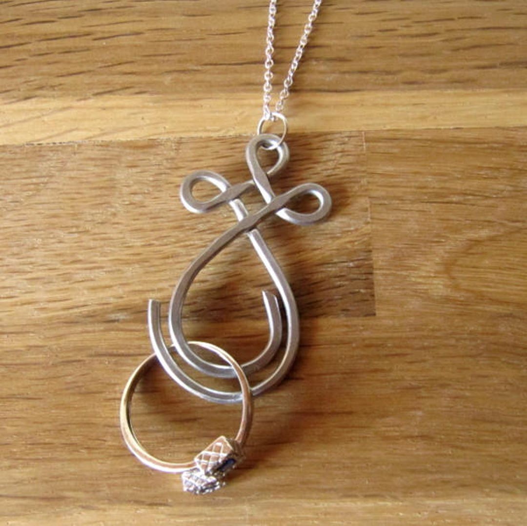 Ring Holder Necklace, Silver Pendant Necklace, Wedding or Engagement ...