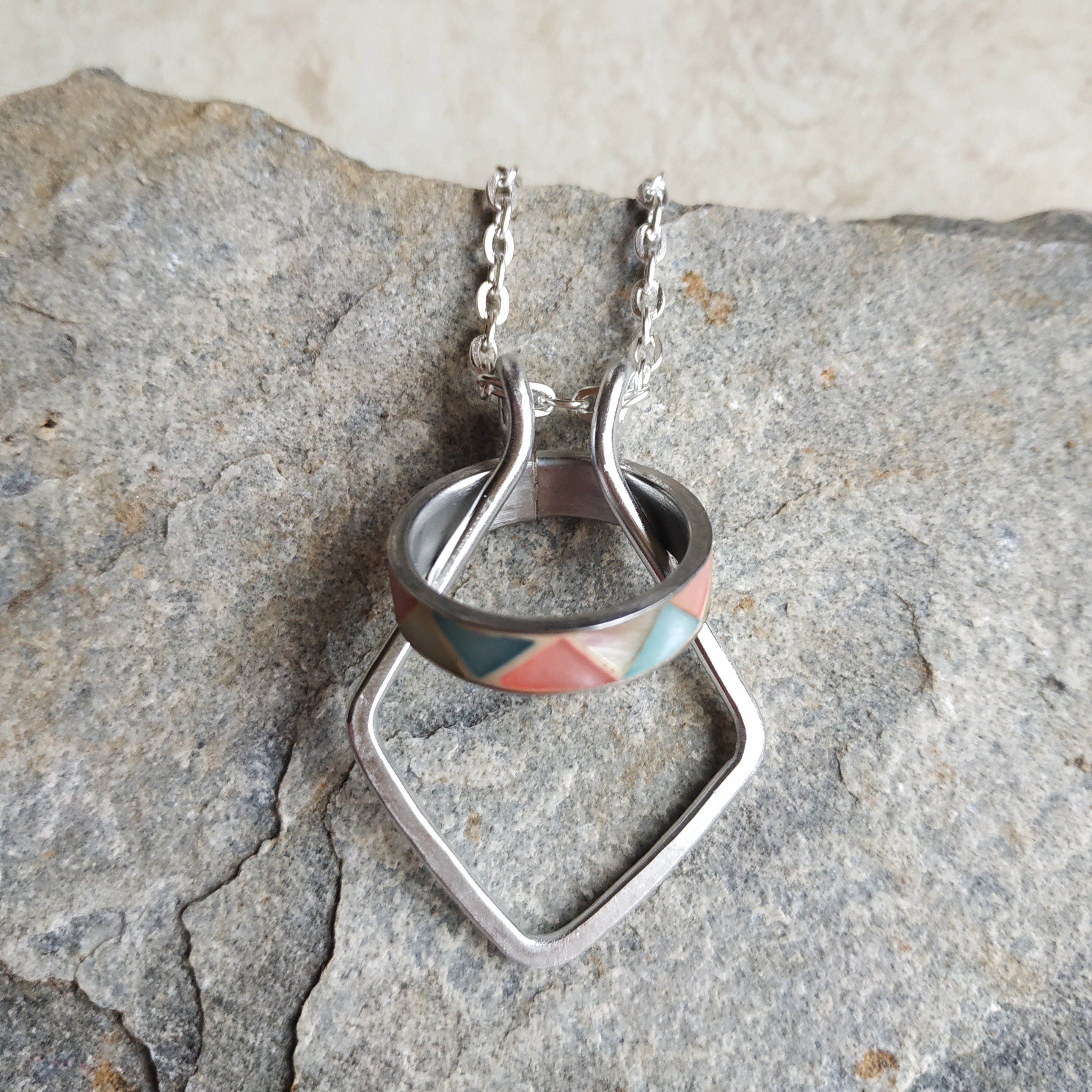 Ring Holder Necklace, Silver Pendant Necklace, Wedding or Engagement ...