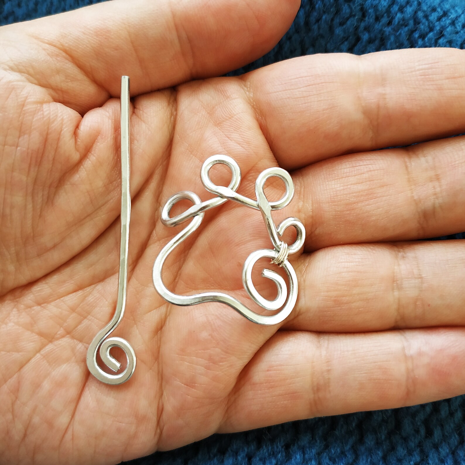 Silver Cat Pawt Pin Brooch: Aluminum Shawl Pin - Etsy