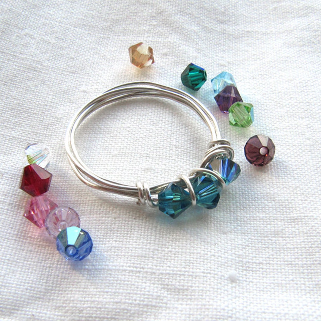 Birthstone Ring Swarovski Crystal Kids Rings Girls Rings Children's ...