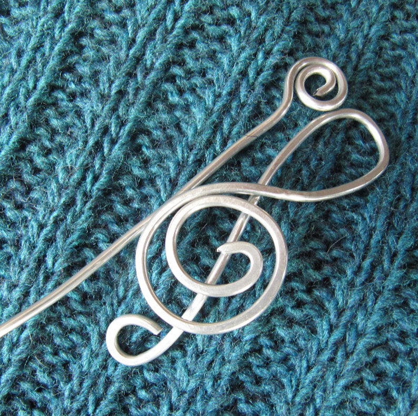 Treble Clef Sterling Silver Shawl Pin, Scarf Pin, Hair Pin, Music Gift ...