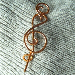 Treble Clef Sterling Silver Shawl Pin, Scarf Pin, Hair Pin, Music Gift ...
