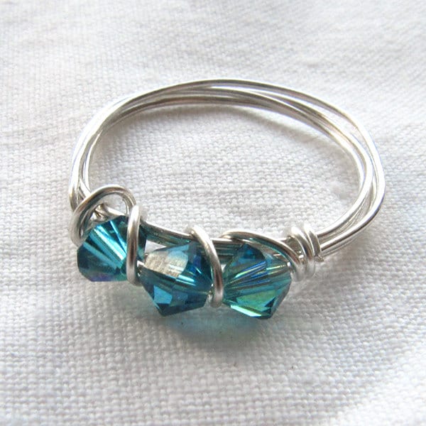 Birthstone Ring Swarovski Crystal Kids Rings Girls Rings Children's ...