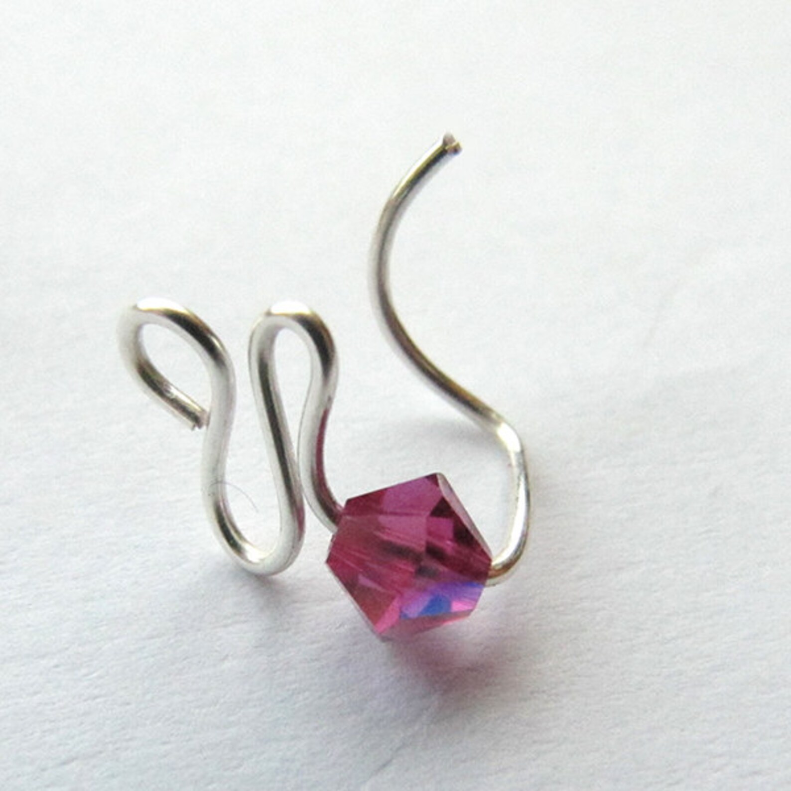 Swarovski Snake Nose Ring 22 Gauge Personalized Color - Etsy