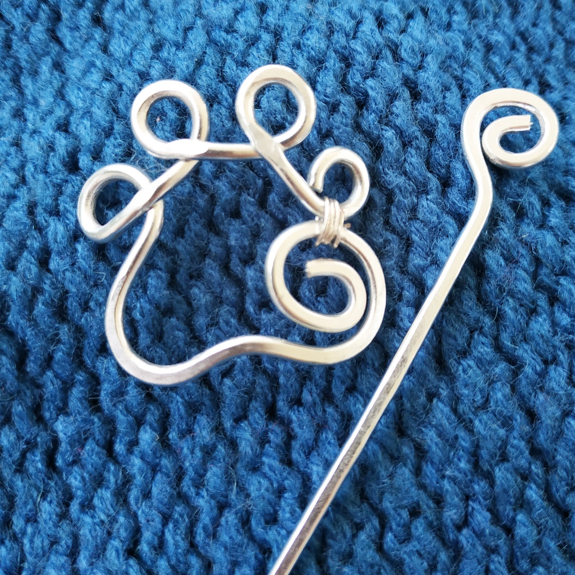 Silver Cat Pawt Pin Brooch: Aluminum Shawl Pin - Etsy