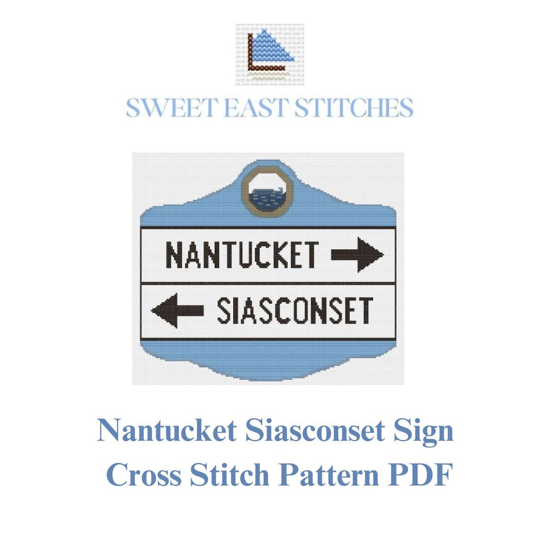 Nantucket Siasconset Sign Cross Stitch Pattern Medium Size - Digital ...