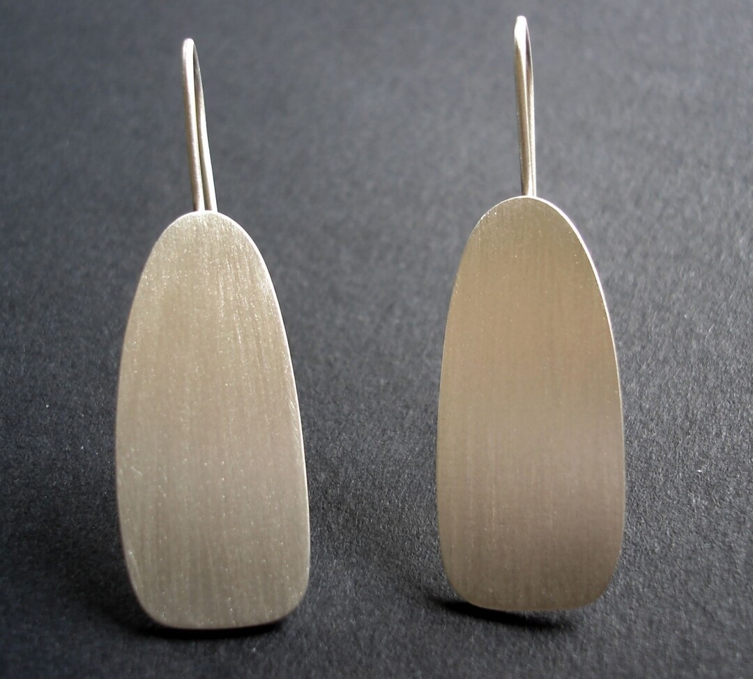 Sterling Silver Oar Earrings, Minimalist Silver Earrings, Gift for Her ...